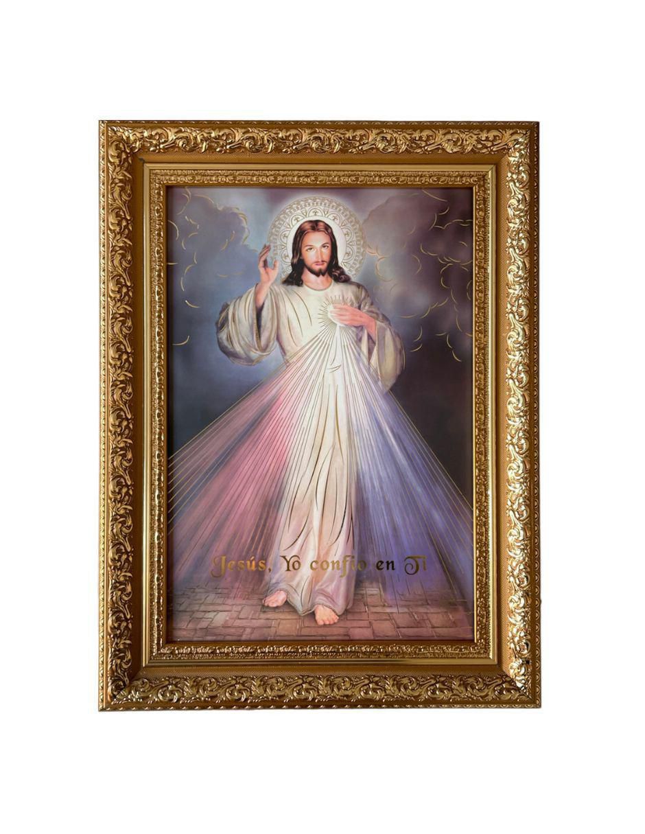 Cuadro Señor de la misericordia técnica polioleo Encuadro Mx